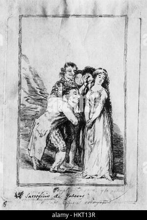 Dibujo preparatorio Capricho 14 Goya Stock Photo - Alamy