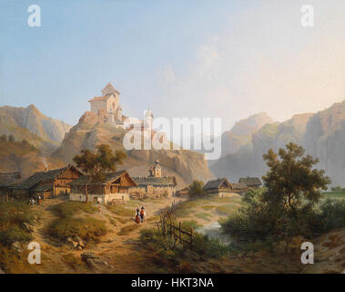 This 19th-century artwork depicts Schloss Frascati, a grand estate near ...