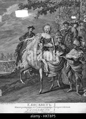 An engraving of Elizabeth of Russia, depicting her as an empress ...