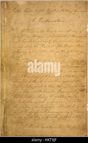Lincoln's Emancipation Proclamation of 1863 Stock Photo - Alamy