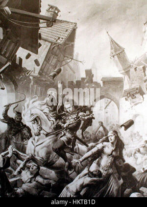 This painting, 'Erdbeben Basel' by Jauslin, depicts the destruction ...