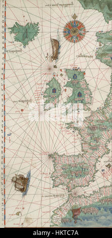 This 1547 Portolan Atlas, an anonymous work, maps Europe and northern ...