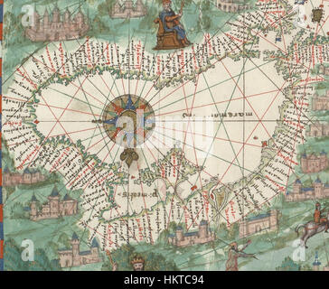 The 1547 Portolan Atlas, created anonymously in Dieppe, maps Europe and ...