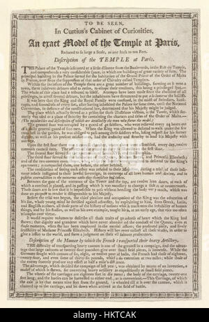A 1792 handbill from the Bodleian Libraries announces the grand cabinet ...