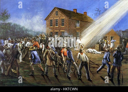 . 'Exterior of Carthage Jail' by C.C.A. Christensen depicting the death ...