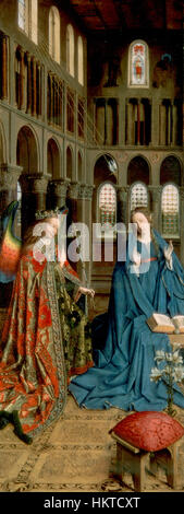 Detail of Jan van Eyck's 'The Virgin of Chancellor Rolin', a 15th ...