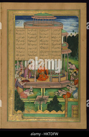 This artwork depicts Bahram Gur, a legendary Persian king, in a red ...