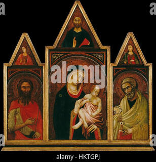 Follower of Duccio - Virgin with Saint John and Saint Peter Stock Photo ...