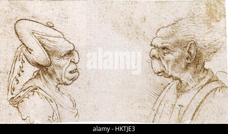 Two Grotesque Heads by Francesco Melzi Stock Photo - Alamy