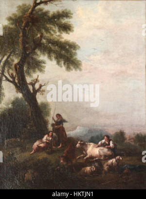 Paysans et troupeaux Francesco Zuccarelli-Paysans et troupeaux Stock ...
