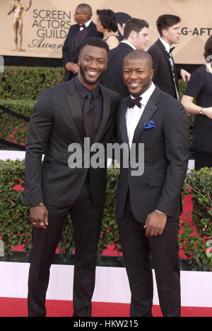 Aldis Hodge, left, and Edwin Hodge attend the Amazon MGM Studios ...