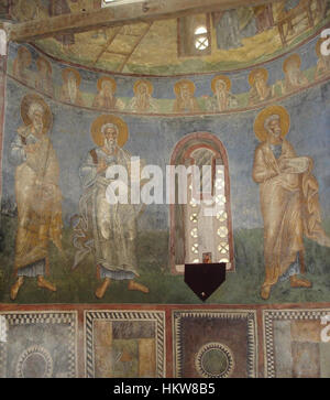 This artwork depicts the fresco of Saint Andrew on Matka, a notable ...