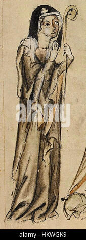 The 'Gertrude of Merania' detail from the Hedwig Codex shows a medieval ...