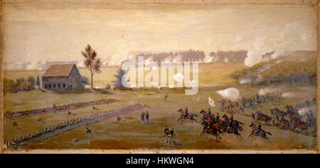 This illustration by Edwin Forbes depicts the Battle of Gettysburg, one ...