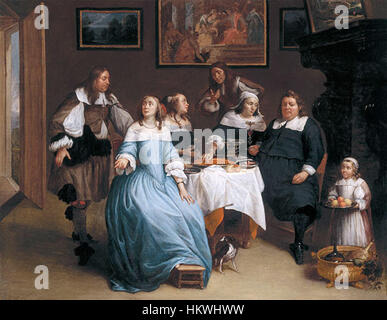 Elegant company, Painting by Gillis van Tilborgh Stock Photo - Alamy