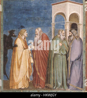 The betrayal of Judas by Giotto in Scrovegni chapel, Padua Stock Photo ...