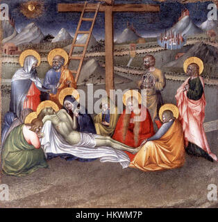 This work depicts the Lamentation over the Dead Christ, with ...