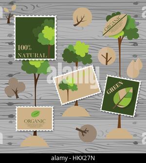 Set of nature themed labels and tags. Vector illustration Stock Vector ...