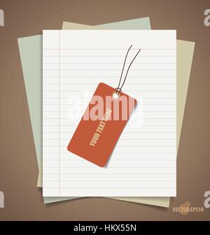 Note papers, Tag. Vintage Style template Design vector illustration ...