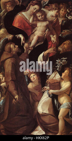 Painting by Giulio Cesare Procaccini titled 'Holy Family with Saint ...