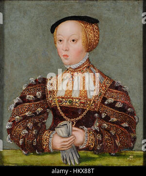 This painting, attributed to the workshop of Lucas Cranach the Elder, depicts Katharina von Bora ...