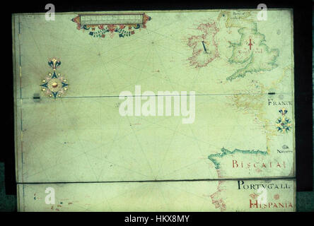This 15th-century portolan chart depicts the Mediterranean region ...