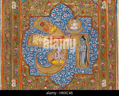 This artwork features the Hindu deities Shiva and Parvati with their ...