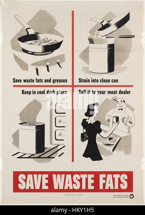 Save waste fats war poster Stock Photo - Alamy