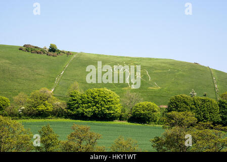 Cerne Abbas hill giant chalk figure Stock Photo - Alamy