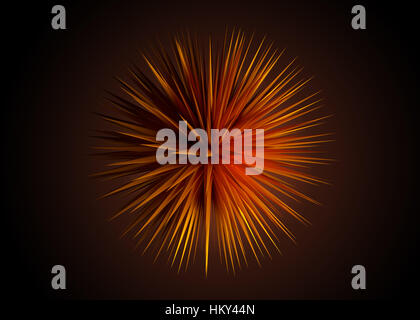 Abstract 3D sharp object on the dark background. Rendered design ...