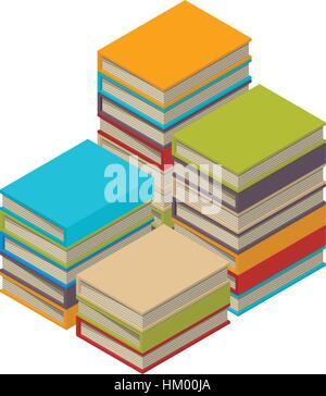 Set of colorful books and tutorials. Isometric flat vector Stock Vector ...