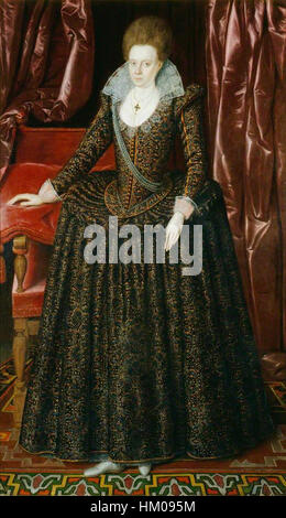 A historical portrait of Arbella Stuart, reflecting the early modern ...