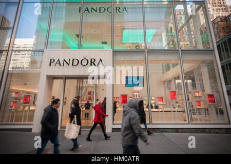 A store of the Pandora chain of jewelry stores in Soho in New York on ...