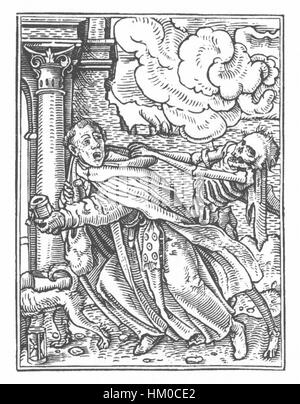 A vintage representation of the 'Danse Macabre' by Hans Holbein ...