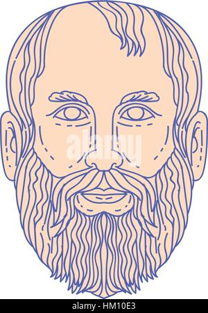 Simple line drawing illustration of a Senior businessmen, executives ...