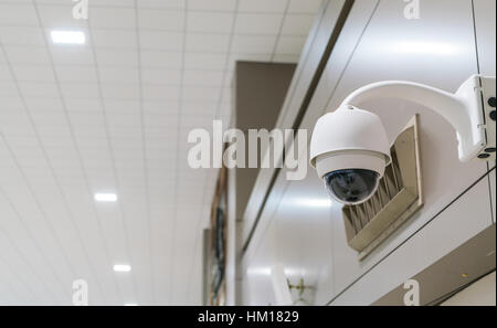 CCTV Camera Operating inside at airport terminal Stock Photo - Alamy