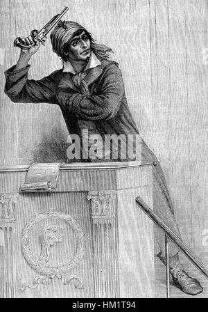 A painting of Jean-Paul Marat, the revolutionary figure, showcasing the ...