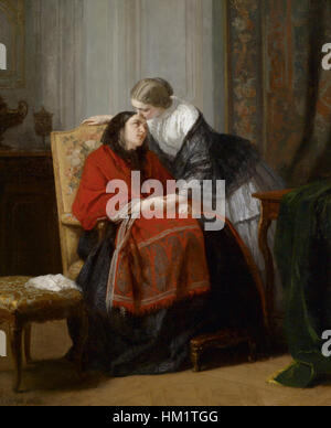 Jean Baptiste Jules Trayer Der Besuch 1858 Stock Photo - Alamy