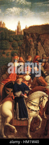 The 'Just Judges' panel from the Ghent Altarpiece, painted by Jan van ...