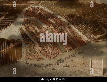 Bird's Eye View of Amsterdam 1652; 1660 by Jan Micker Stock Photo - Alamy