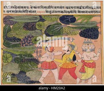 This artwork illustrates the Hindu mythological scene where Goddess ...