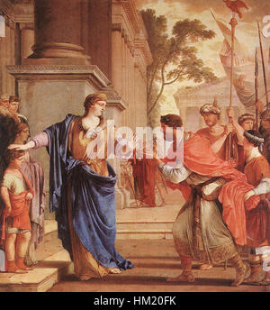 This oil on canvas depicts Cornelia, mother of the Gracchi brothers ...