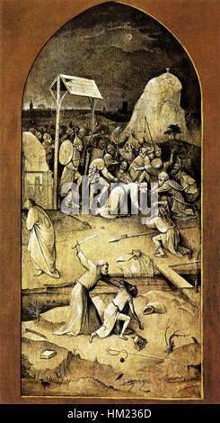 The left wing of Hieronymus Bosch's Triptych of the Temptation of St ...