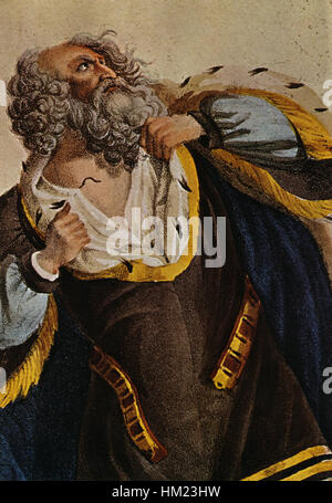 This painting depicts a tragic and dramatic historical moment, where an ...