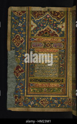 This Iranian manuscript features the left side of a double-page opening ...