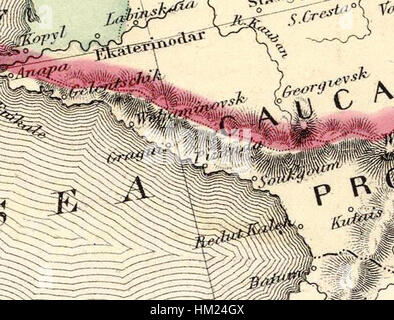 This 1864 map by Johnson depicts the geographical layout of Europe ...