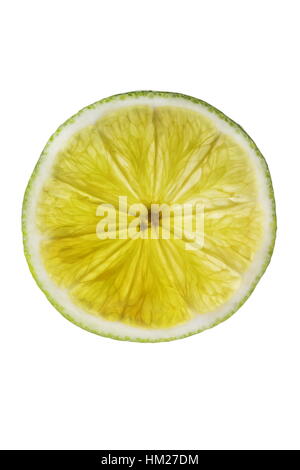 A detail of a cut of Lemon showing the structure and yellow color Stock ...