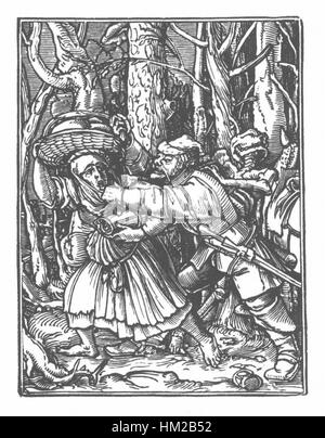 A vintage representation of the 'Danse Macabre' by Hans Holbein ...