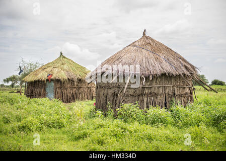 African country house made of sticks in the Namibe Desert. Angola Stock ...
