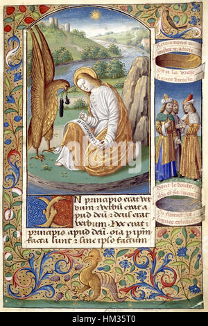 A page from the 'Heures de Charles VIII' manuscript, depicting King ...